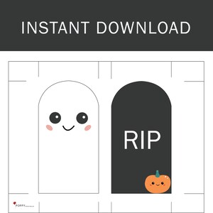 Ghost Tombstone Printable Halloween Banner - INSTANT DOWNLOAD - Non ...