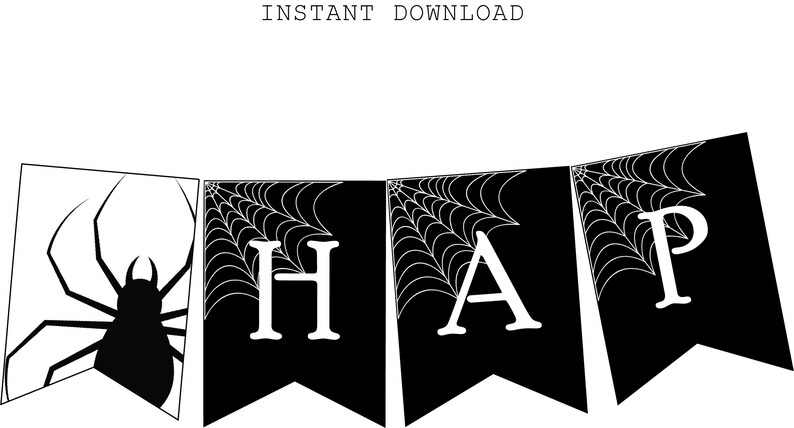 Spider Halloween Banner Printable INSTANT DOWNLOAD - Etsy