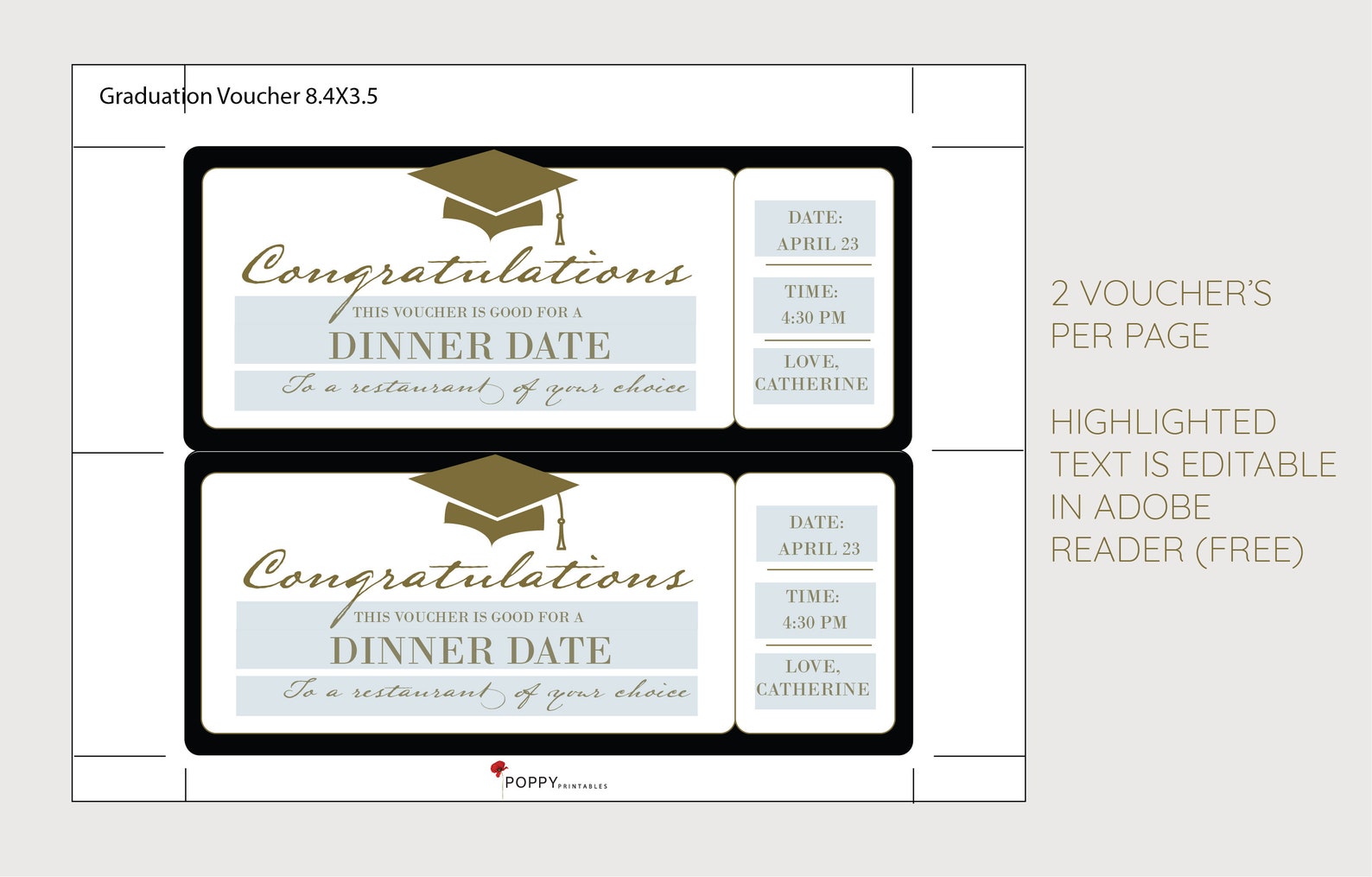 Graduation Gift Certificate Coupon INSTANT DOWNLOAD - Etsy