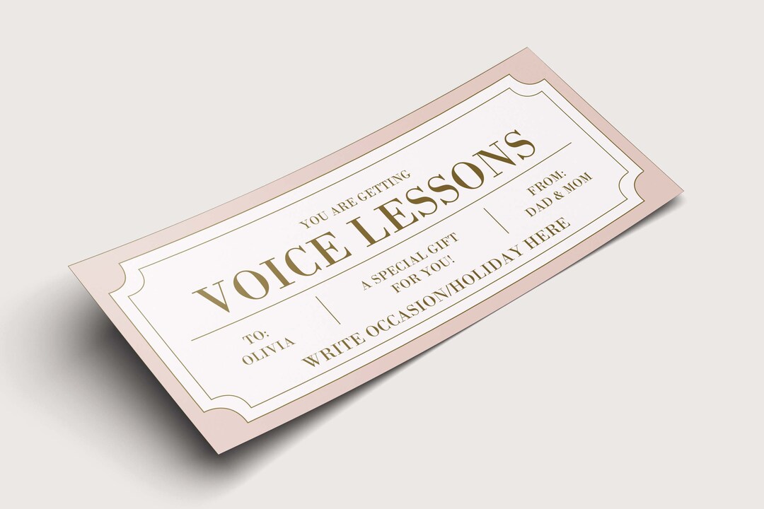 Voice Lessons Coupon Voucher - INSTANT DOWNLOAD - EDITABLE Text ...