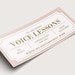 Voice Lessons Coupon Voucher INSTANT DOWNLOAD EDITABLE Text Printable ...
