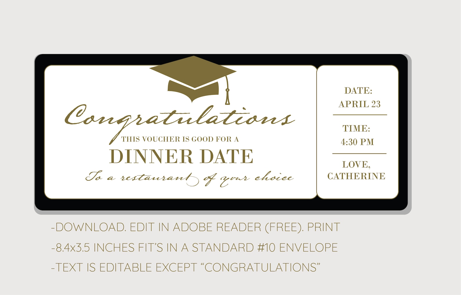 Graduation Gift Certificate Coupon INSTANT DOWNLOAD - Etsy