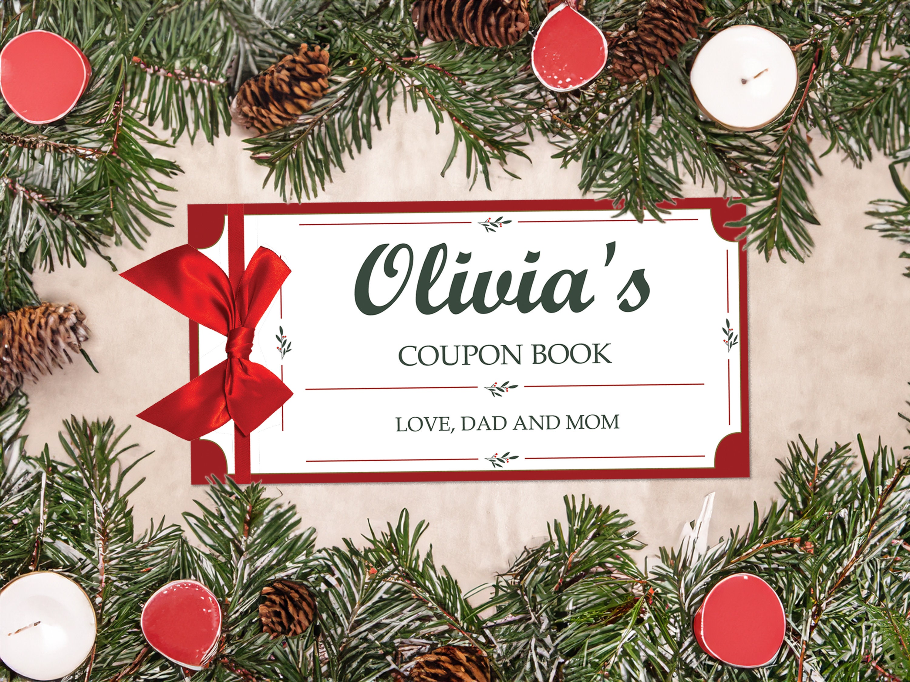 Christmas Coupon Book - INSTANT DOWNLOAD - EDITABLE Text - Stocking ...