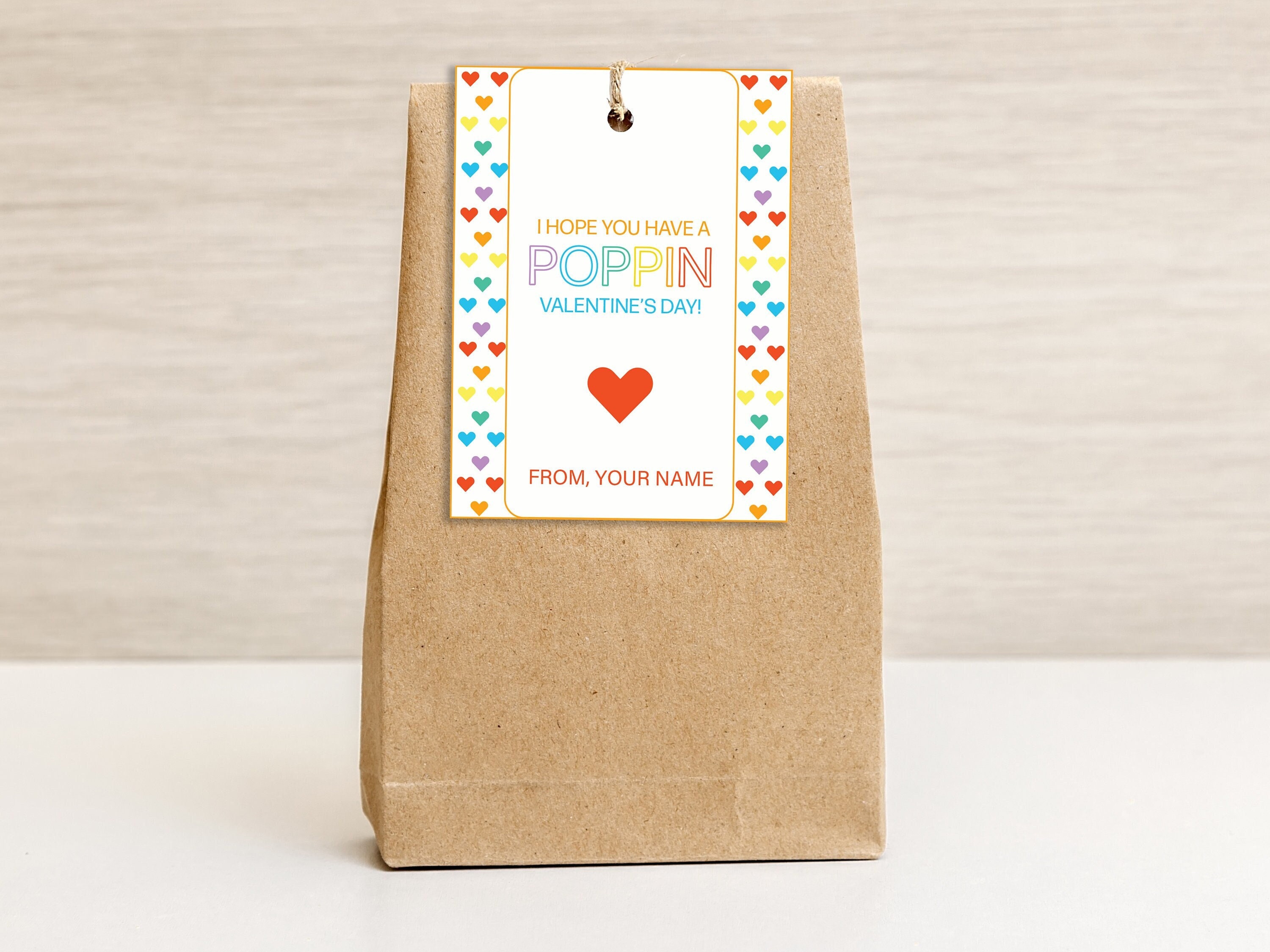 Valentine's Day Poppin Tag - INSTANT DOWNLOAD - EDITABLE Text ...
