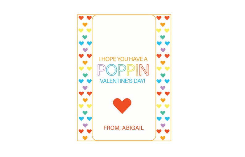 Valentine's Day Poppin Tag - INSTANT DOWNLOAD - EDITABLE Text ...