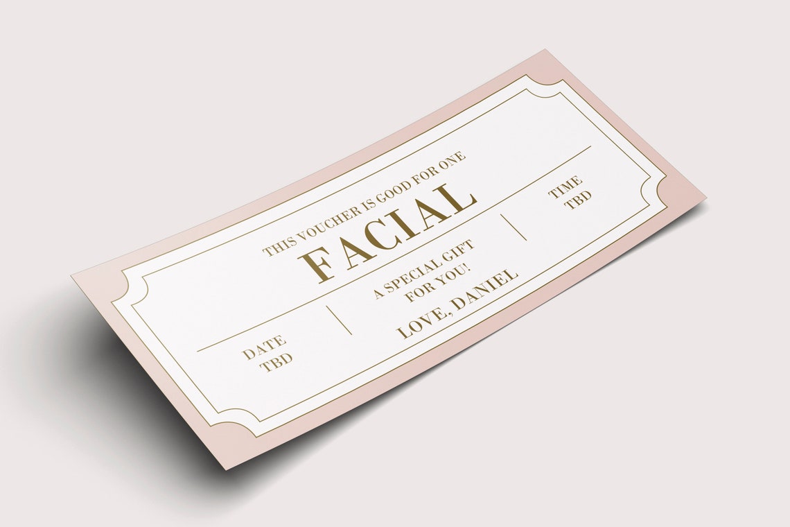 Facial Coupon Voucher - INSTANT DOWNLOAD - EDITABLE Text - Printable ...