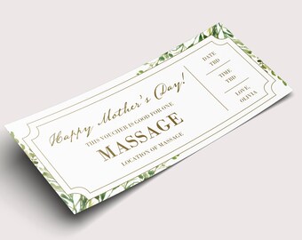 Massage Ticket Editable - Etsy