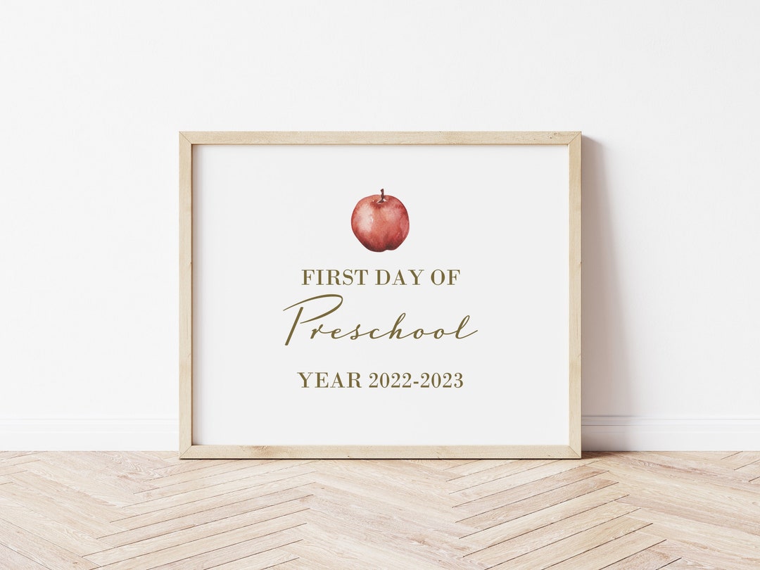 Editable First Day of Preschool Sign Printable - INSTANT DOWNLOAD ...