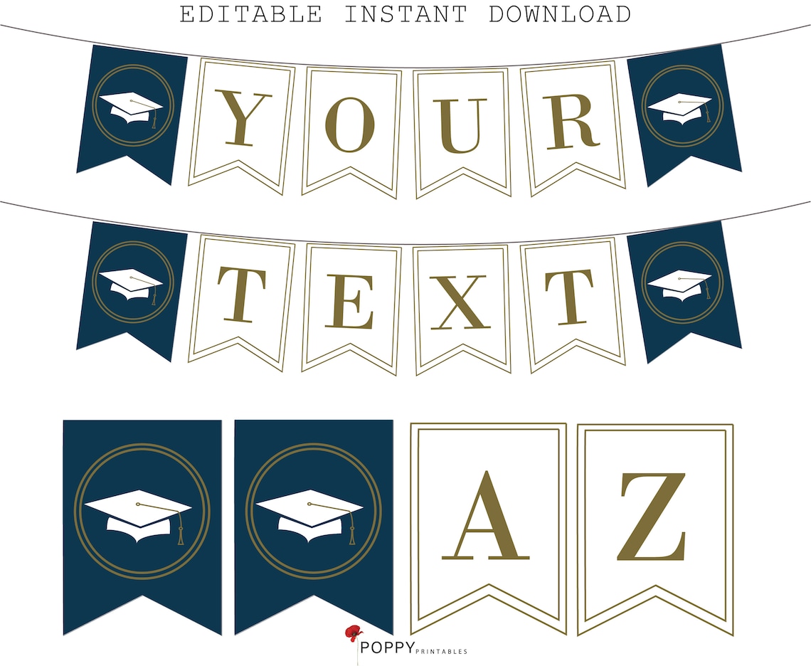 Graduation Printable Banner INSTANT DOWNLOAD EDITABLE - Etsy