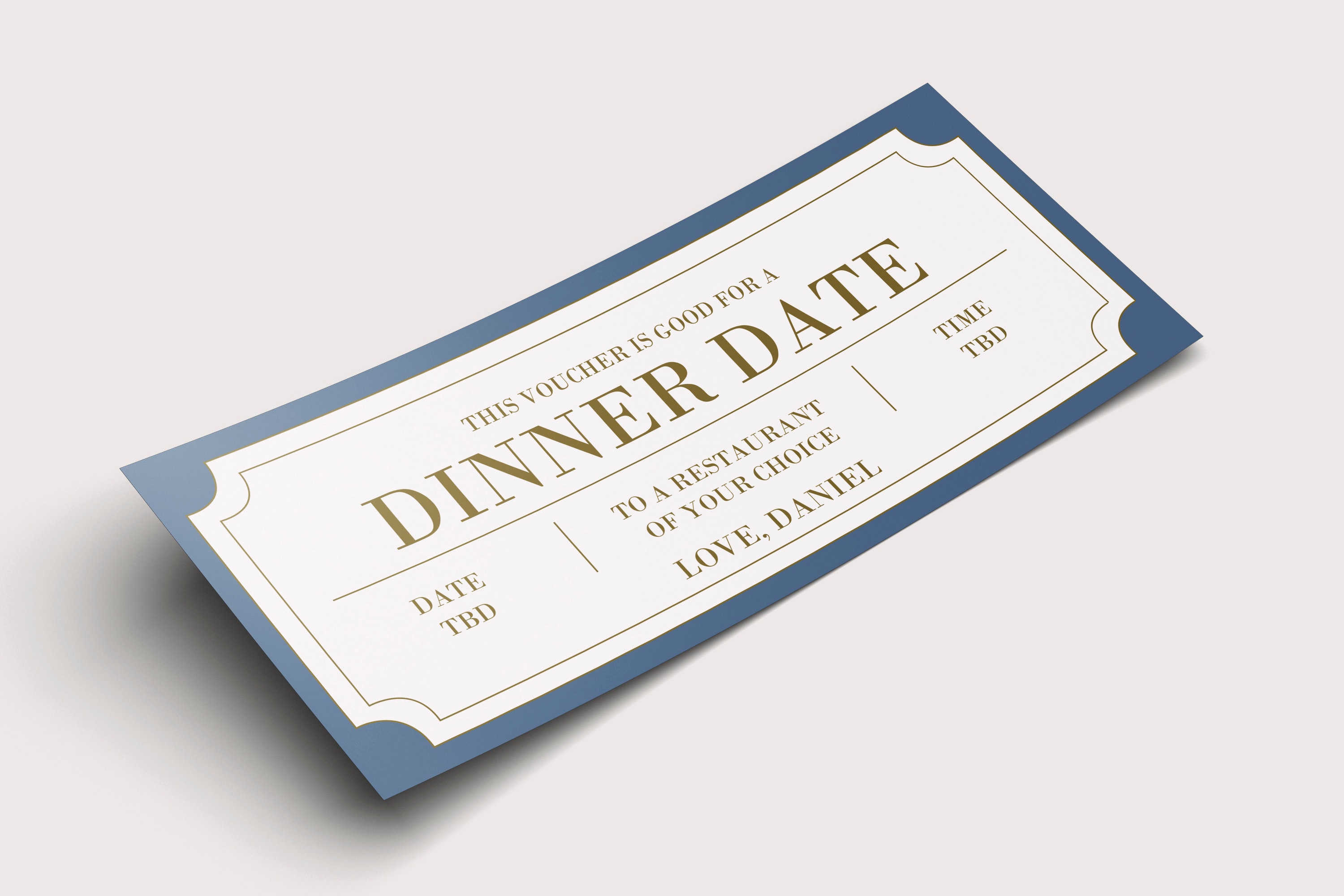 Dinner Date Coupon Voucher - INSTANT DOWNLOAD - EDITABLE Text ...