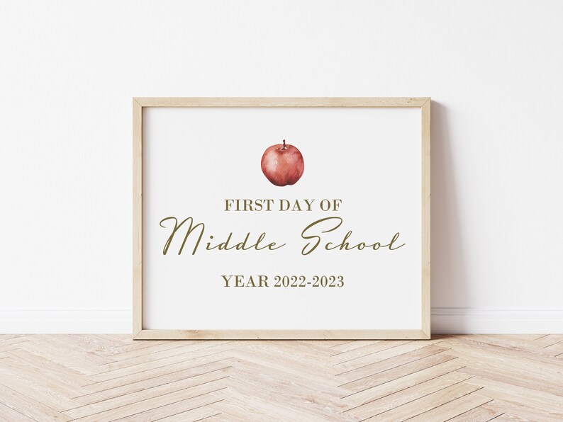 Editable First Day of Middle School Sign Printable - INSTANT DOWNLOAD ...