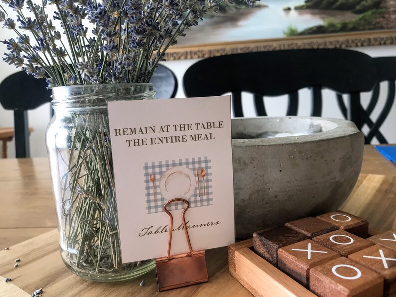 Table Manners Cards INSTANT DOWNLOAD NONEDITABLE Text - Etsy