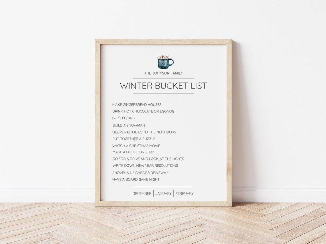 EDITABLE Winter Bucket List Printable - INSTANT DOWNLOAD - You ...