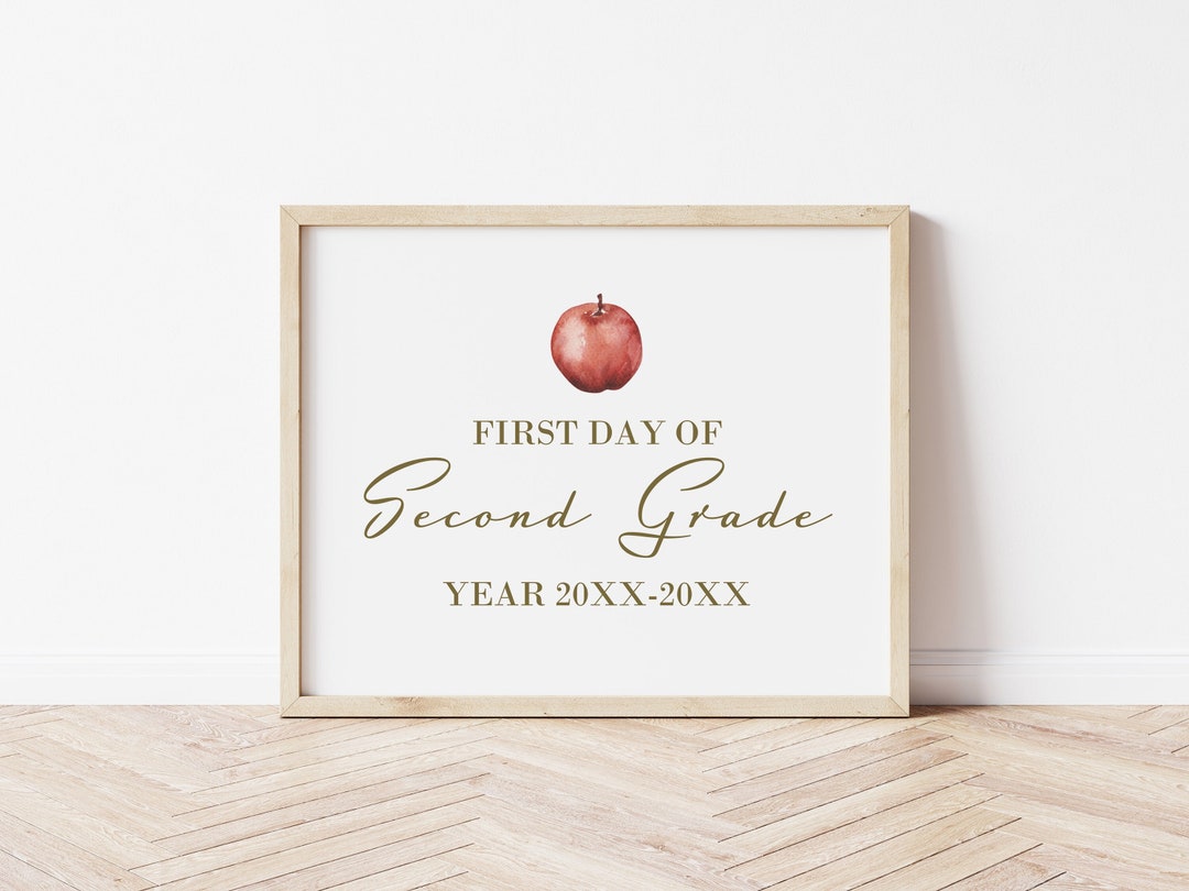 Editable First Day of Second Grade Sign Printable - INSTANT DOWNLOAD ...