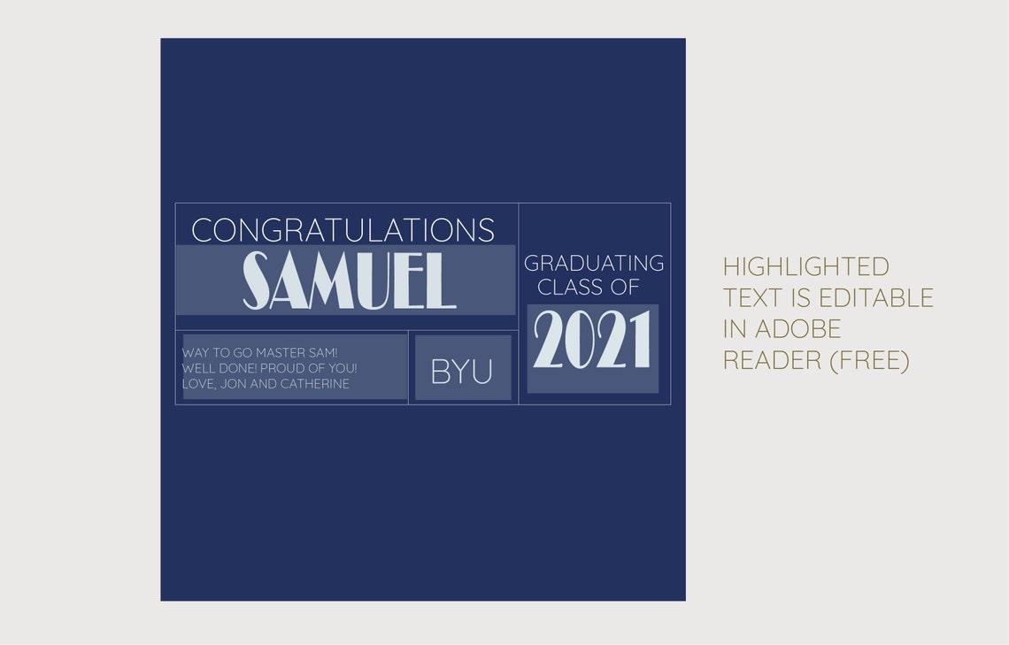 Printable Graduation Candy Bar Wrapper INSTANT DOWNLOAD | Etsy