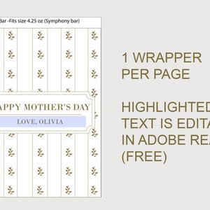 Mother's Day EDITABLE Candy Bar Wrapper - INSTANT DOWNLOAD - Printable ...