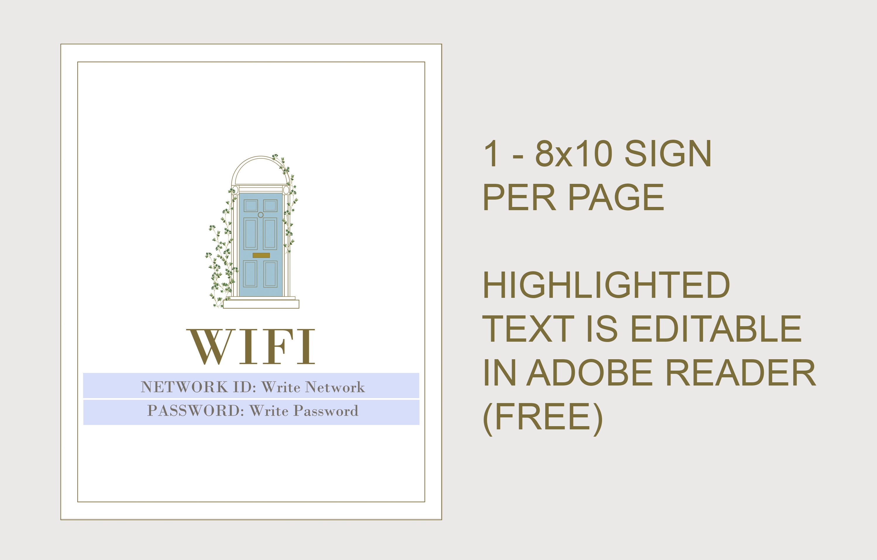 Wifi Password Sign 8X10 Printable INSTANT DOWNLOAD - Etsy