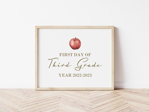 Editable First Day of Third Grade Sign Printable INSTANT - Etsy