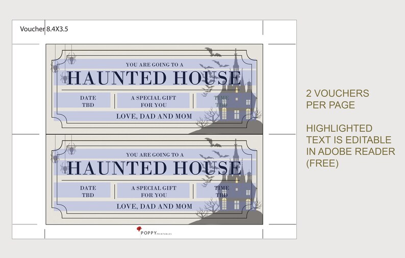 EDITABLE Halloween Activity Gift Certificate Coupon INSTANT - Etsy
