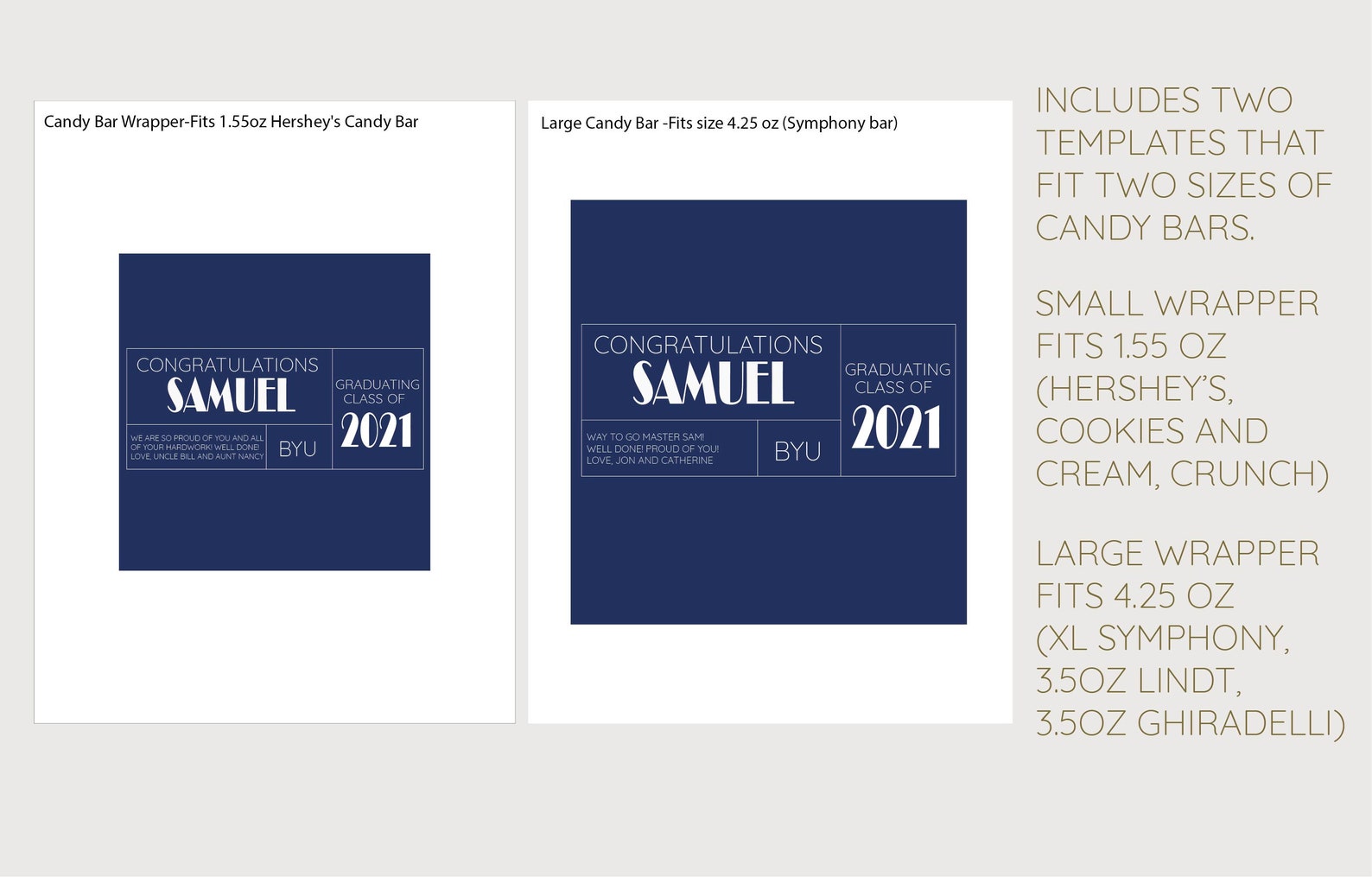 Printable Graduation Candy Bar Wrapper INSTANT DOWNLOAD EDITABLE Text ...