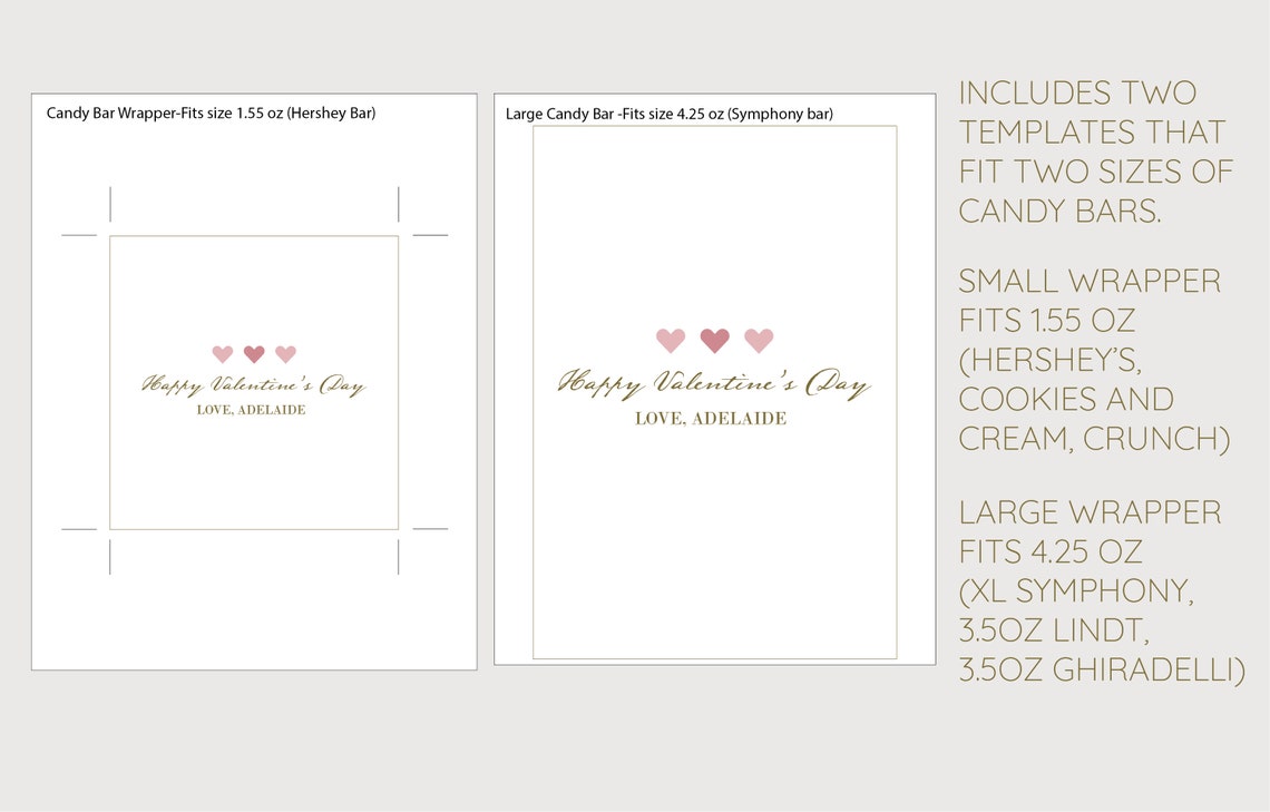 Valentine's Day Candy Bar Wrapper - INSTANT DOWNLOAD EDITABLE ...