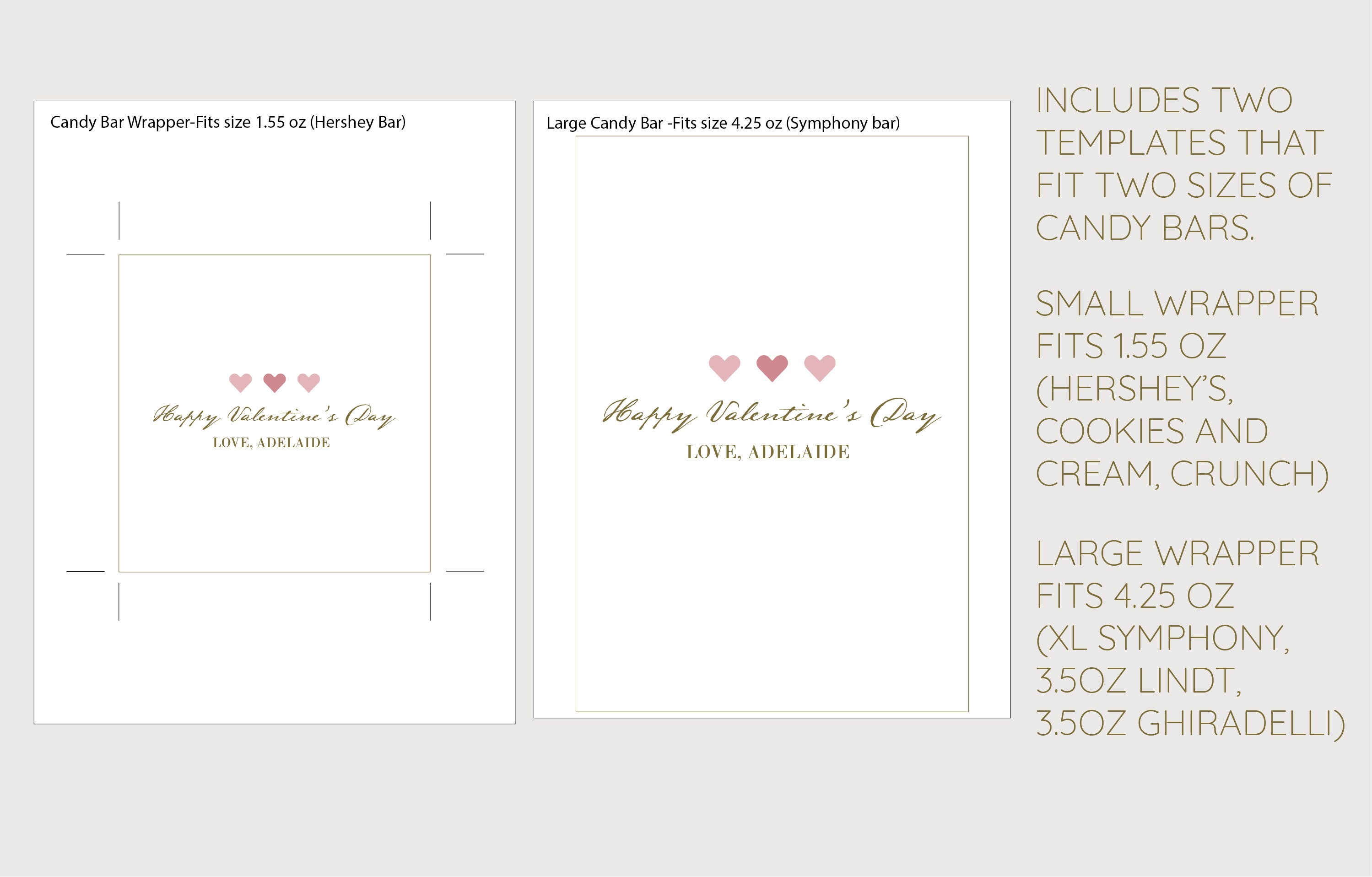 Valentine's Day Candy Bar Wrapper INSTANT DOWNLOAD | Etsy