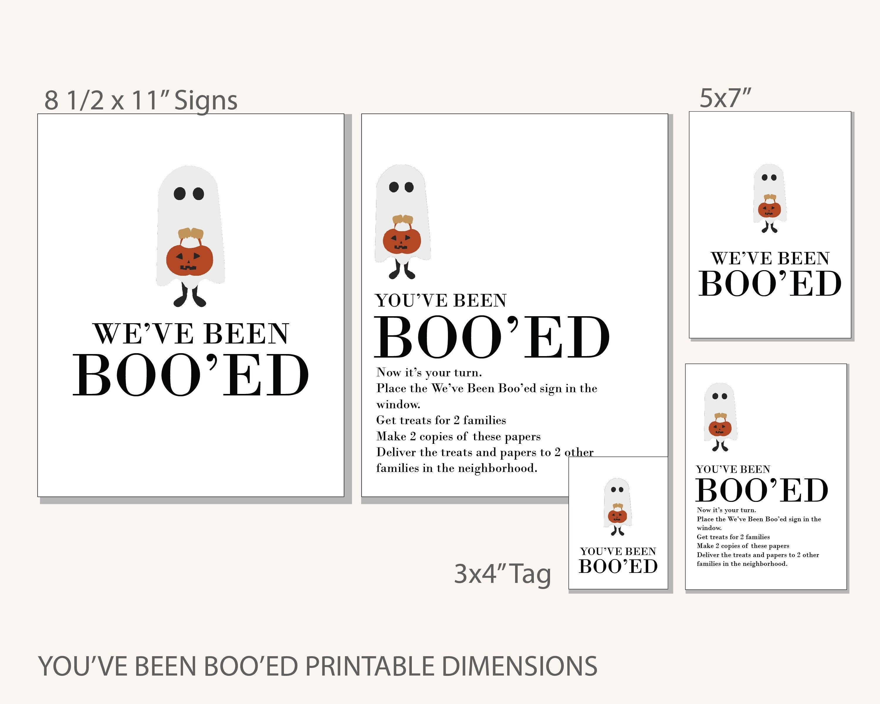 You've Been Booed 2 Sizes INSTANT DOWNLOAD Printable - Etsy