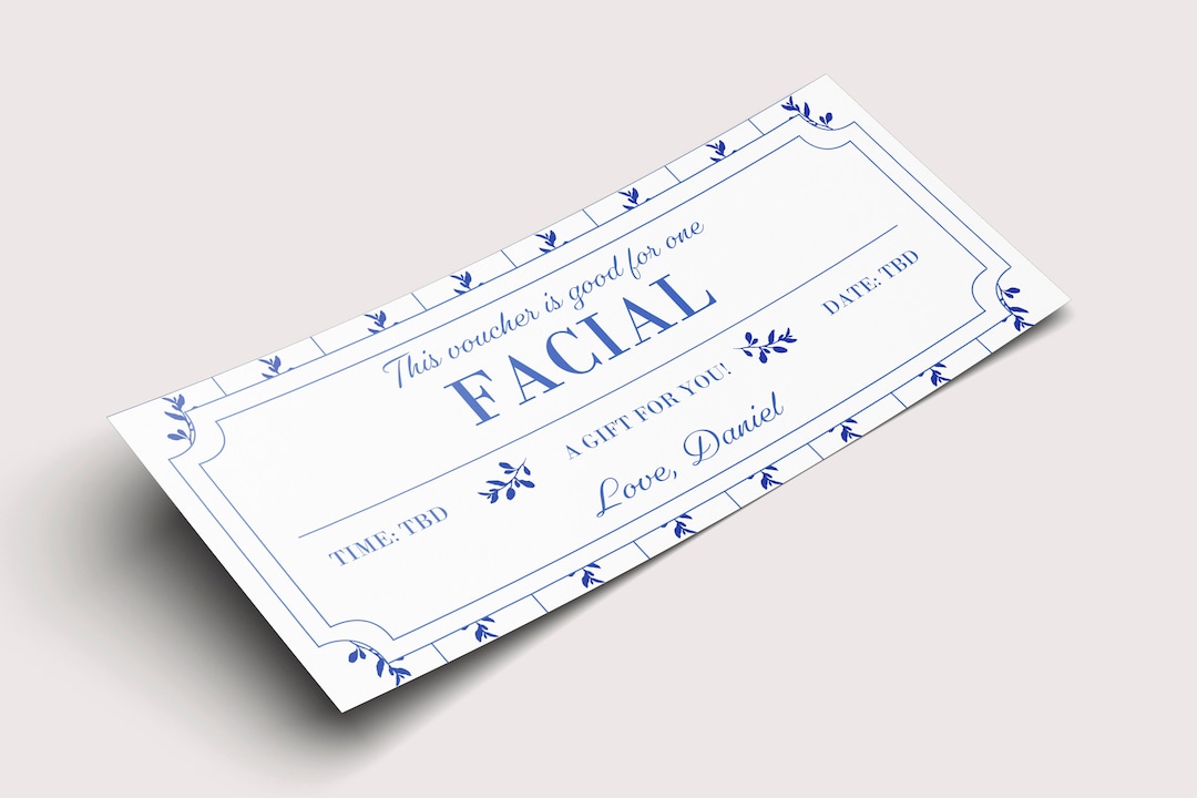 Facial Coupon Voucher - INSTANT DOWNLOAD - EDITABLE Text - Printable ...