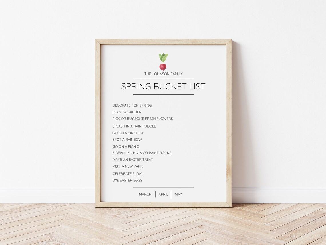 EDITABLE Spring Bucket List Printable INSTANT DOWNLOAD You - Etsy