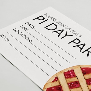 Pi Day Party Invite Printable - INSTANT DOWNLOAD - Non-editable Text ...