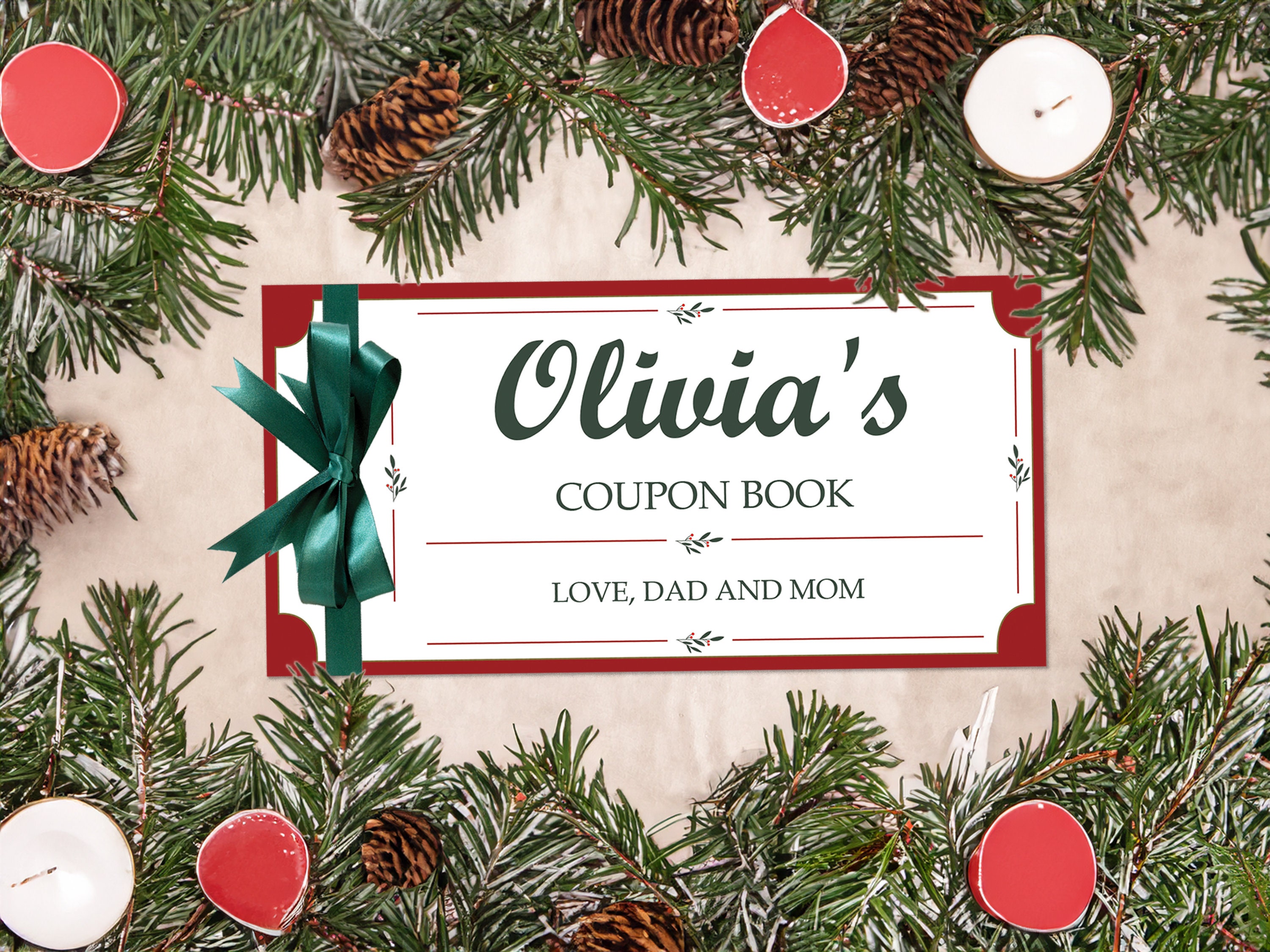 Christmas Coupon Book - INSTANT DOWNLOAD - EDITABLE Text - Stocking ...