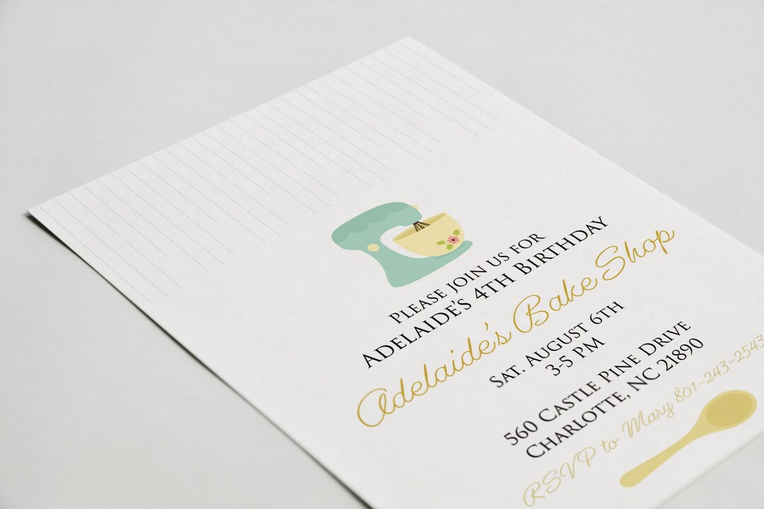 Baking Birthday Party Invitation Bundle - Interactive - INSTANT ...