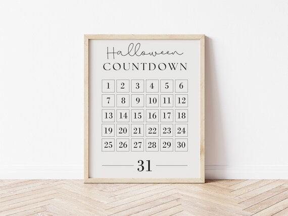 Halloween Countdown Printable INSTANT DOWNLOAD 8.5x11 - Etsy