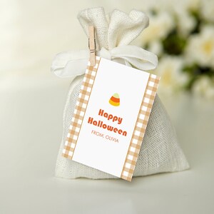 Halloween Candy Corn Gift Tag - INSTANT DOWNLOAD - Personalize, Happy ...