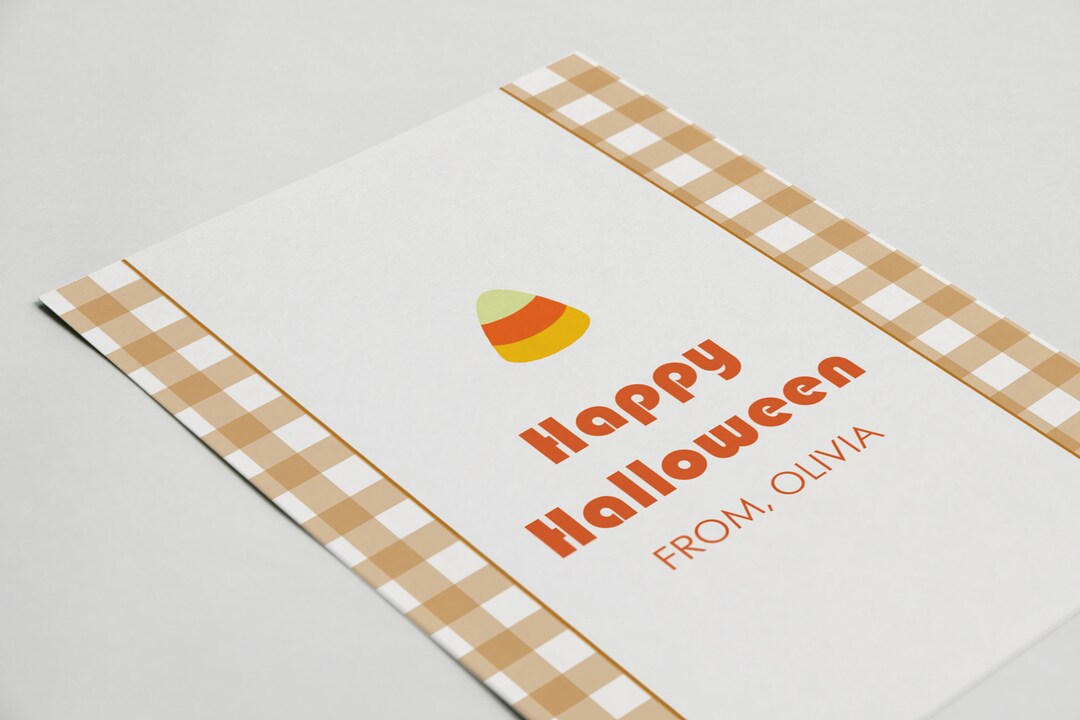 Halloween Candy Corn Gift Tag - INSTANT DOWNLOAD - Personalize, Happy ...