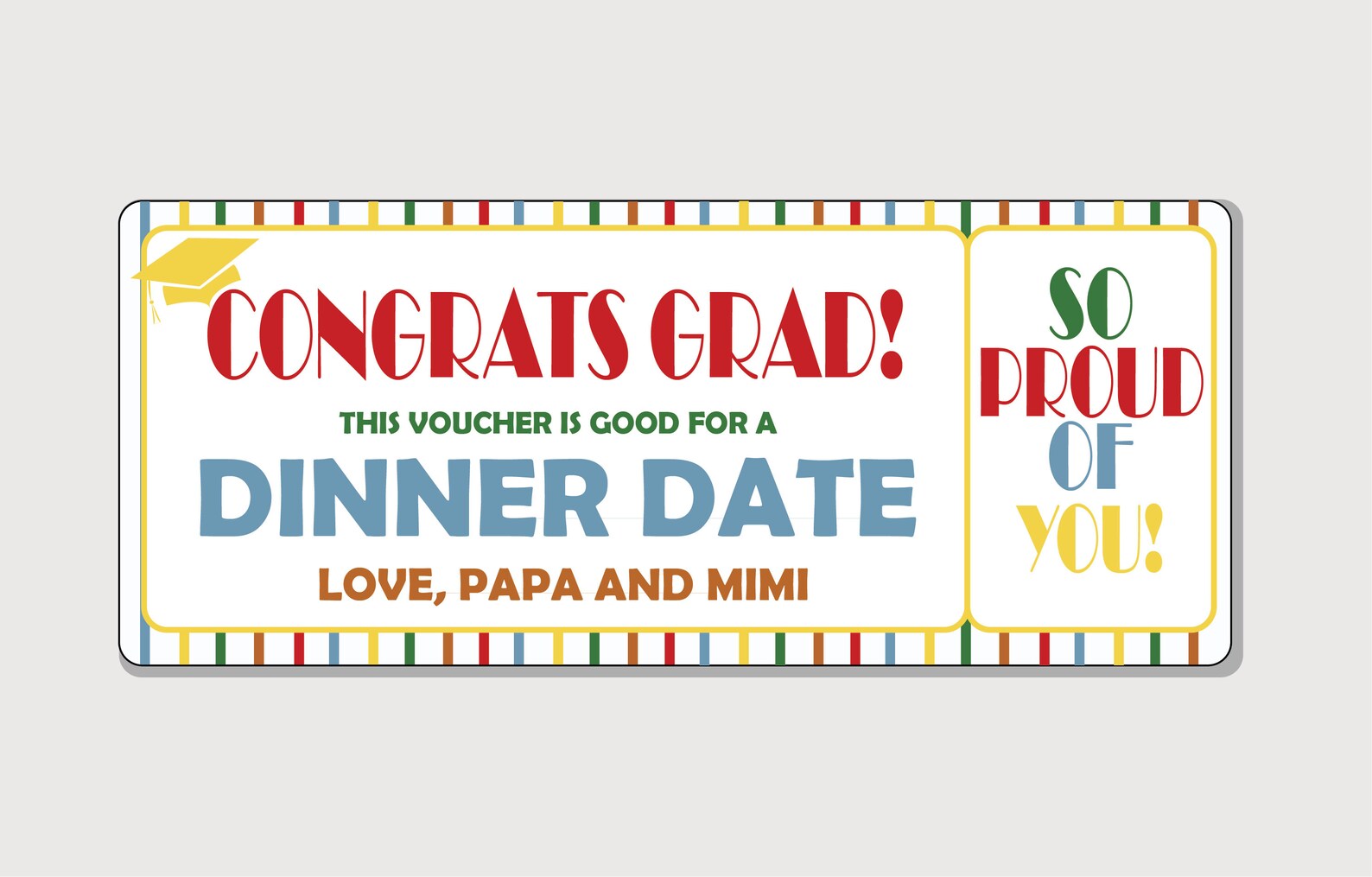 Preschool Kindergarten Graduation Gifts Coupon - INSTANT DOWNLOAD ...