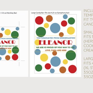 Kindergarten Preschool Graduation Candy Bar Wrapper Gift - INSTANT ...