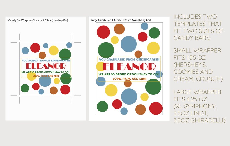 Kindergarten Preschool Graduation Candy Bar Wrapper Gift - Etsy