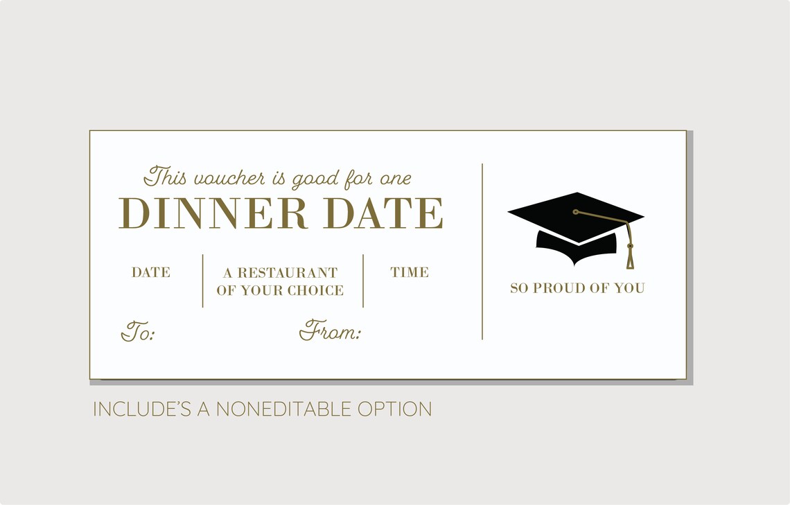 Graduation Gift Certificate INSTANT DOWNLOAD EDITABLE Text - Etsy