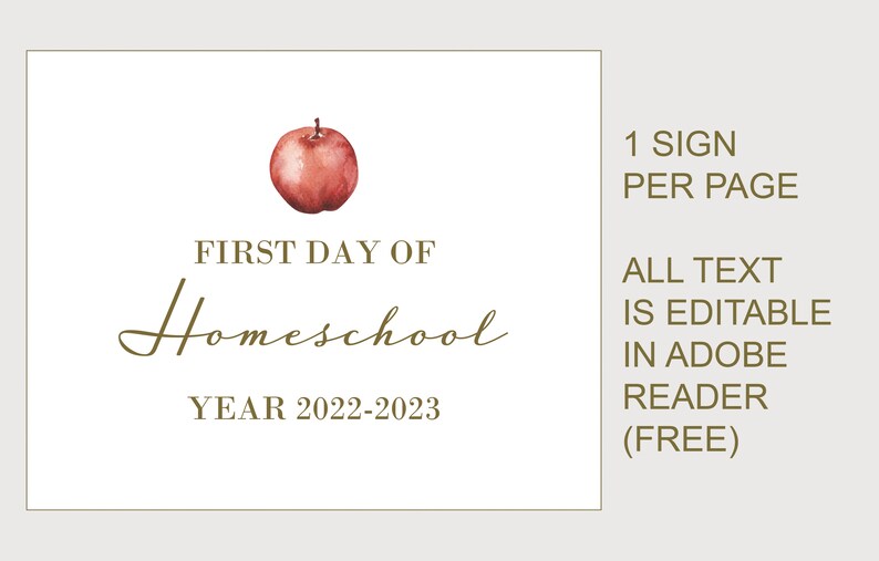Editable First Day of Homeschool - INSTANT DOWNLOAD - Printable -back ...