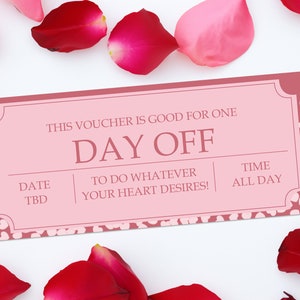 Day off Coupon Certificate - INSTANT DOWNLOAD - EDITABLE Text ...