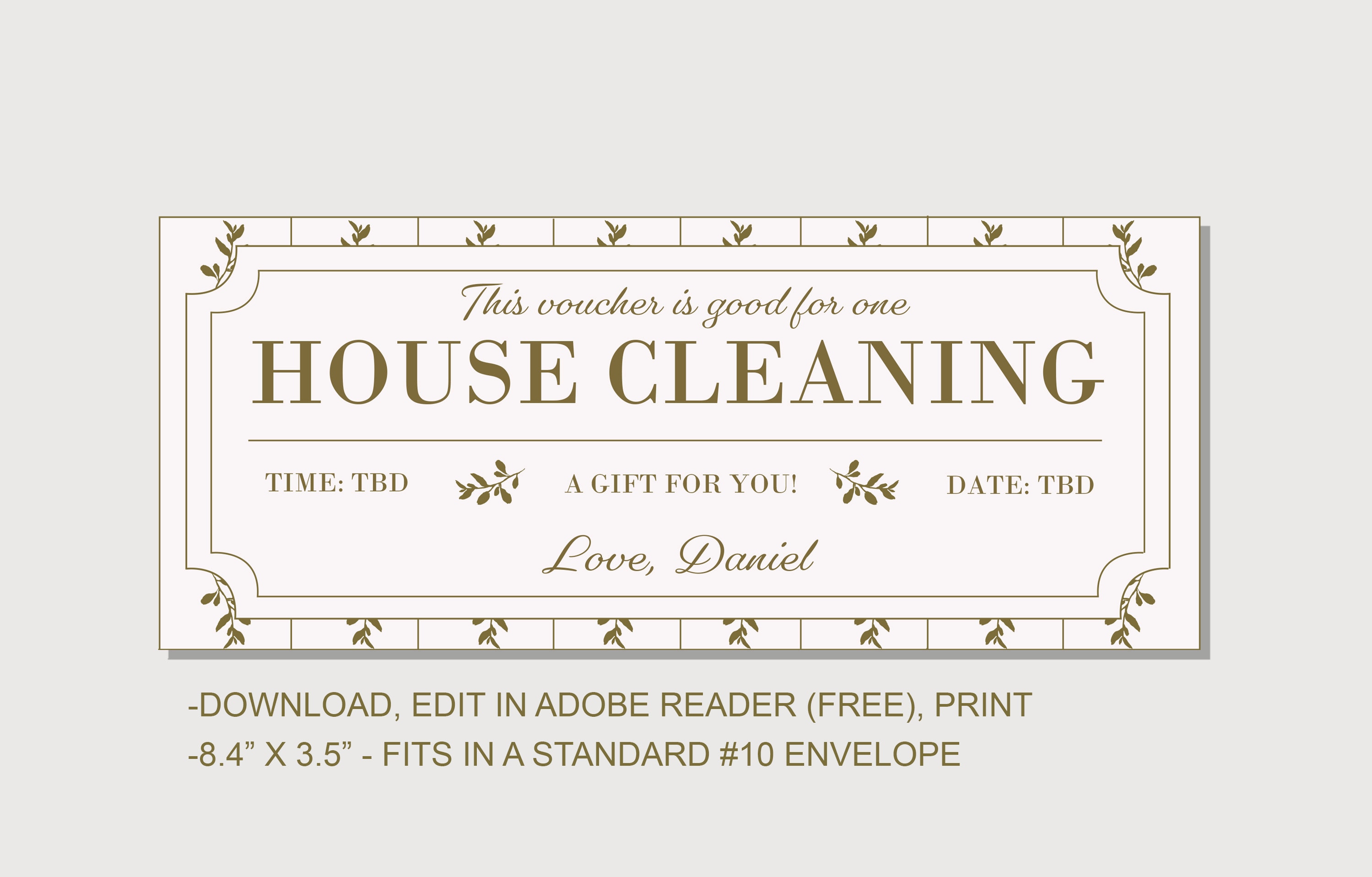 House Cleaning Coupon Voucher INSTANT DOWNLOAD EDITABLE | Etsy