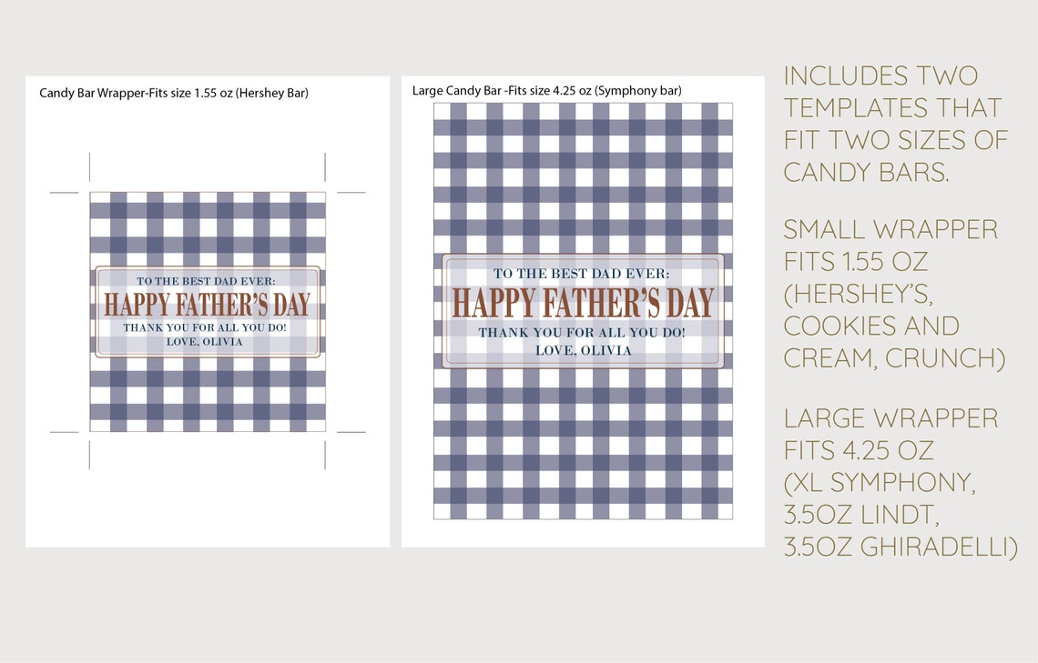 Father's Day Candy Bar Wrapper - INSTANT DOWNLOAD EDITABLE, Printable ...