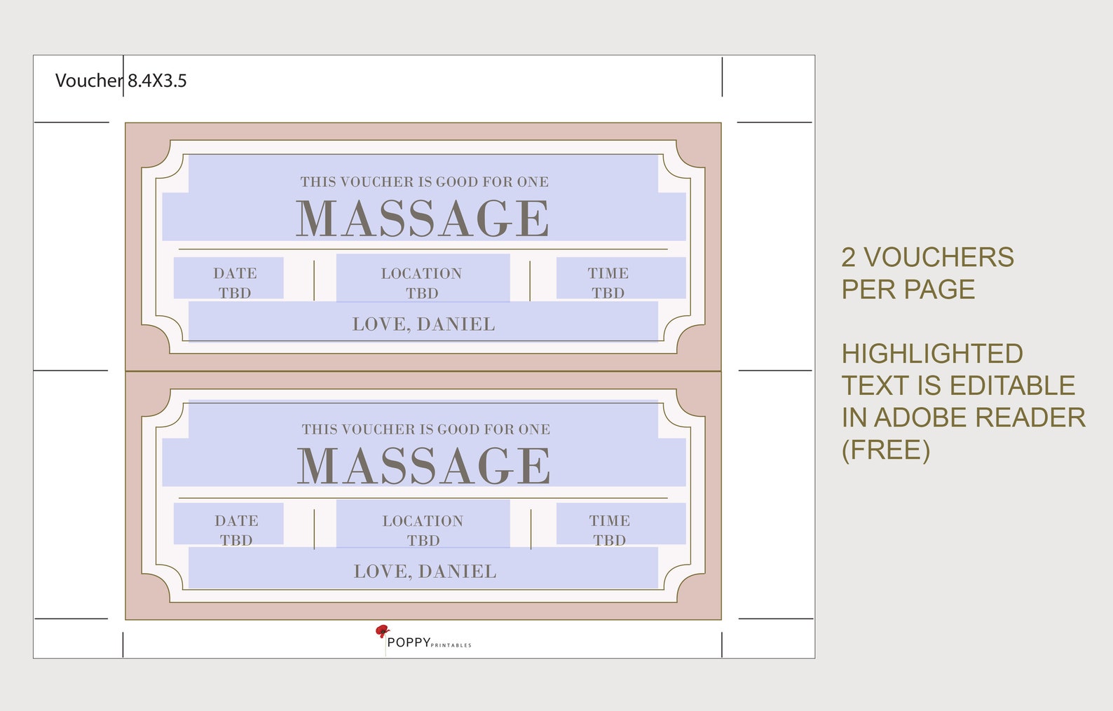Massage Gift Voucher - INSTANT DOWNLOAD - EDITABLE Text - Printable ...