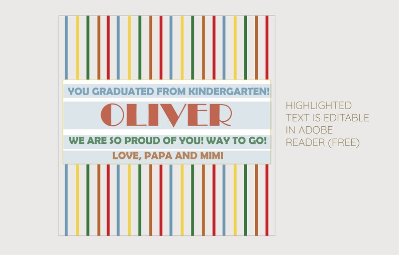 Kindergarten Preschool Graduation Candy Bar Wrapper INSTANT - Etsy