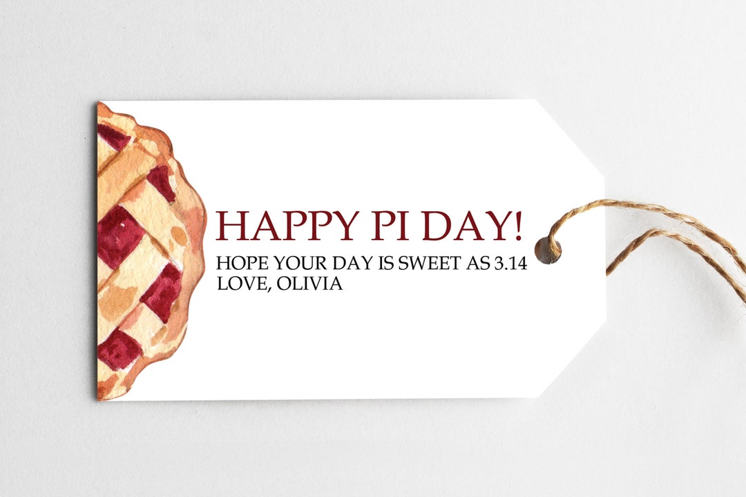Printable Pi Day Tag - INSTANT DOWNLOAD - EDITABLE Text - Printable ...