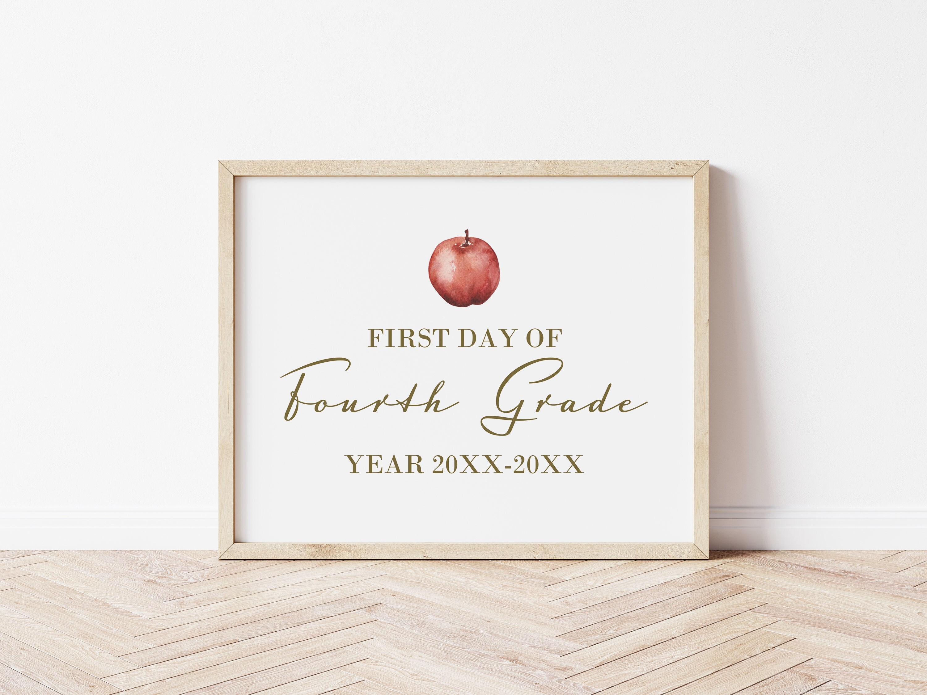 Editable First Day of Fourth Grade Sign Printable - INSTANT DOWNLOAD ...