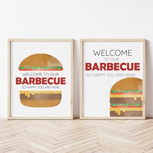 Barbecue Party Printable Signs - INSTANT DOWNLOAD - Non-editable Text ...