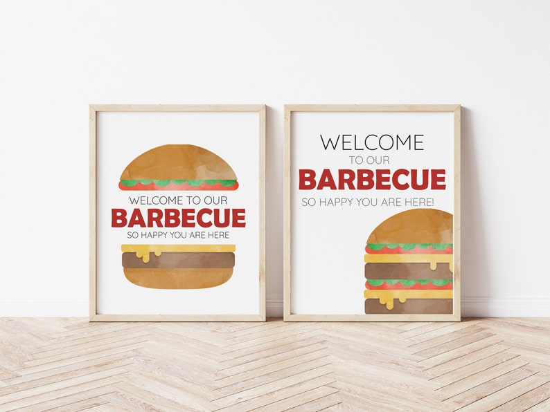 Barbecue Party Printable Signs - INSTANT DOWNLOAD - Non-editable Text ...