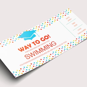 Swimming Preschool Kindergarten Graduation Gifts Coupon - INSTANT ...